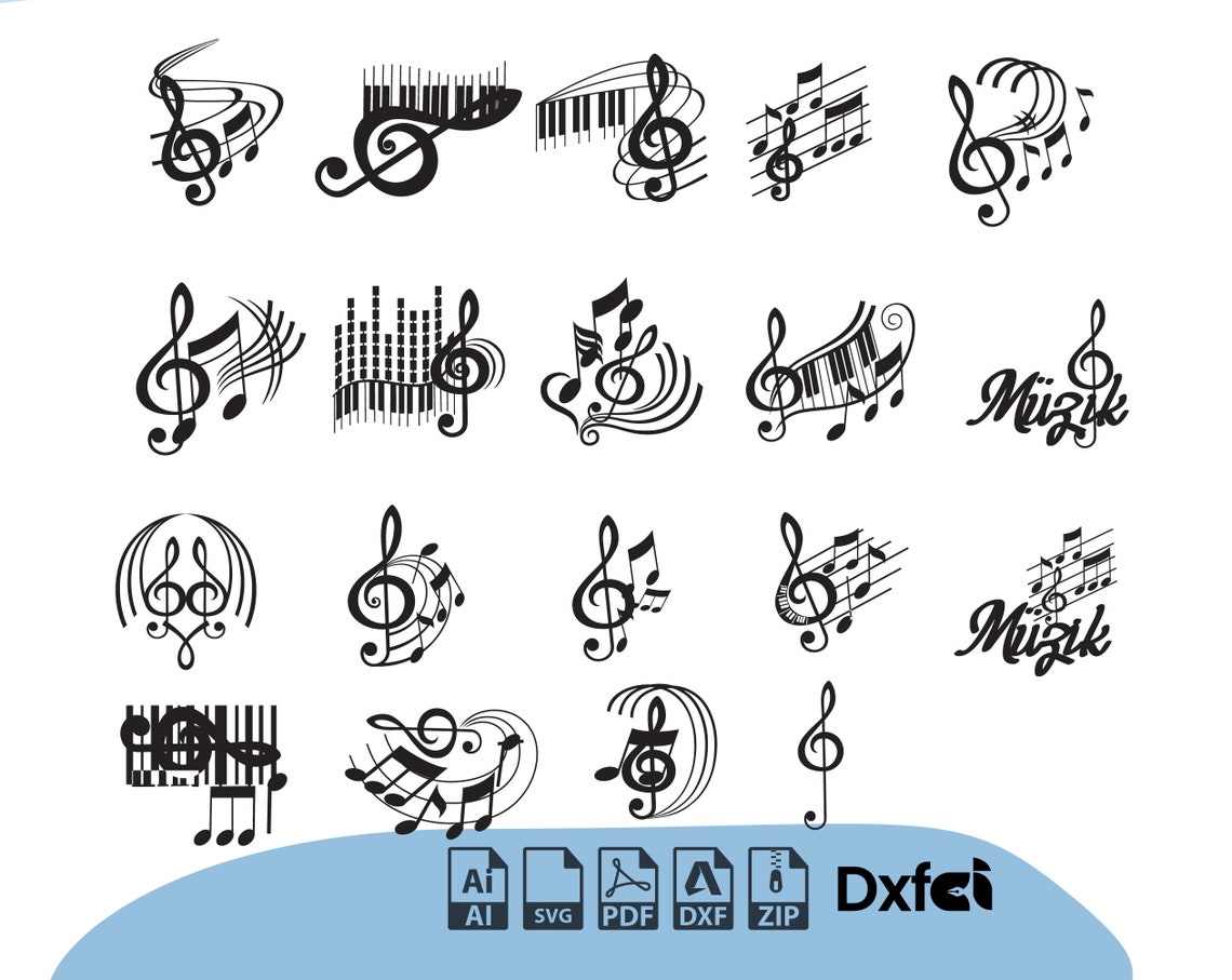 Music Decor for Wall Bundle Music Notes SVG Musical Notes - Etsy