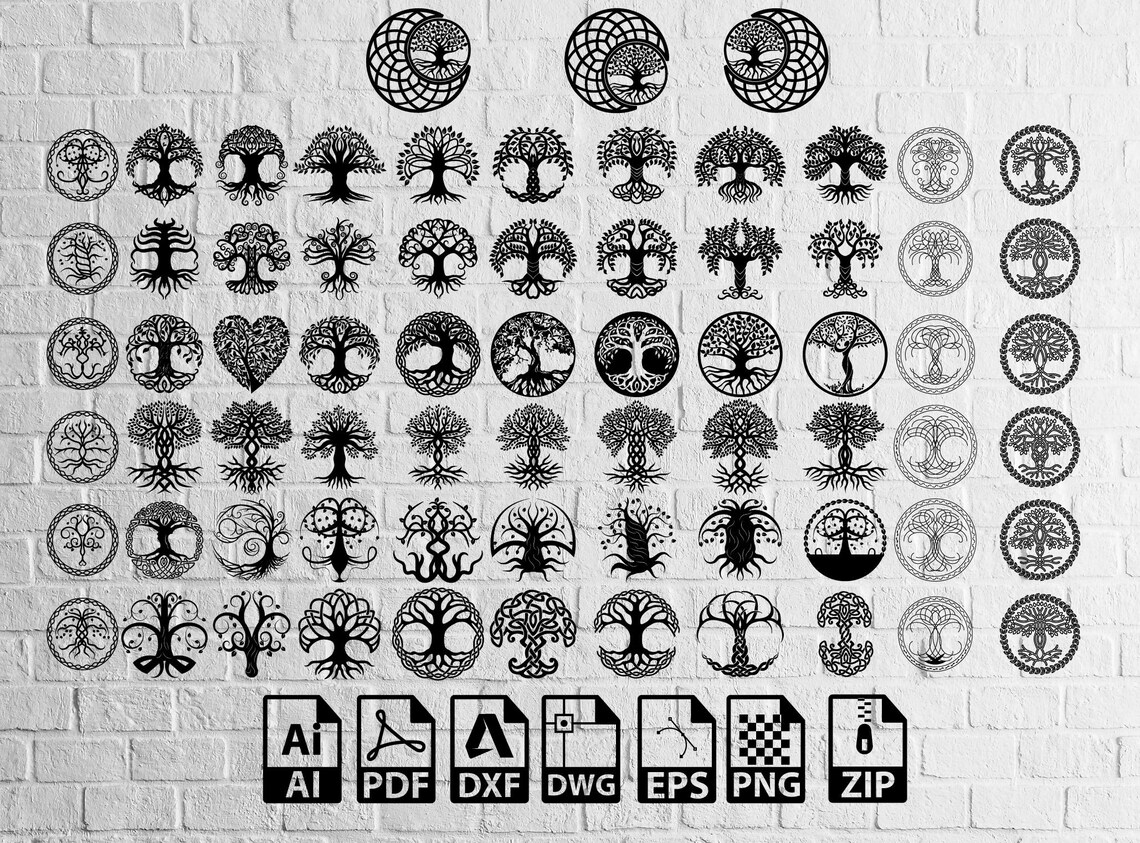 50pcs Tree Svg Files Bundle Bohemian Tree of Life Svgceltic - Etsy