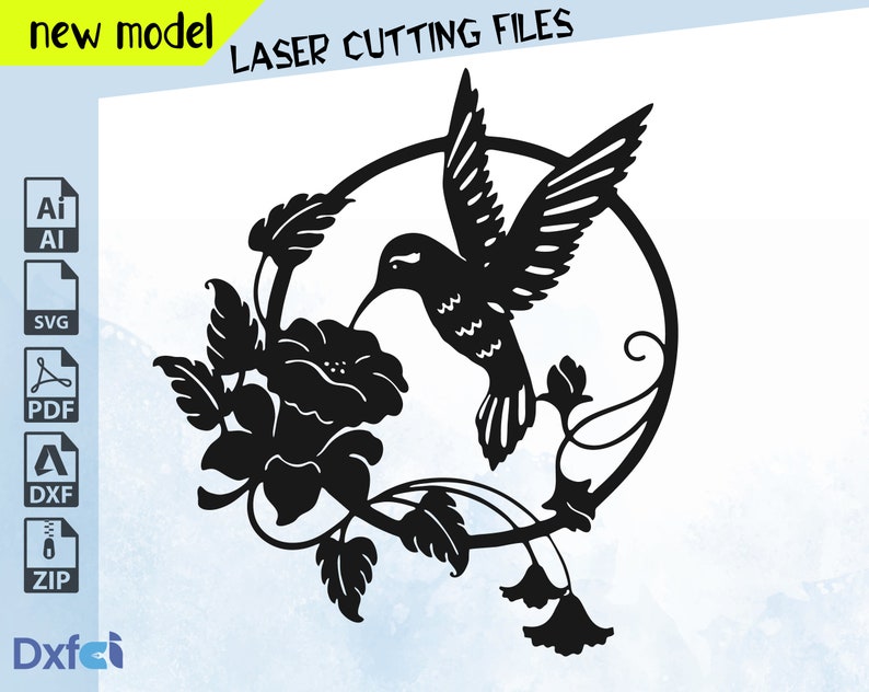 Colibrí DXF SVG / Archivos vectoriales cortados por láser y CNC #Duv285 ...