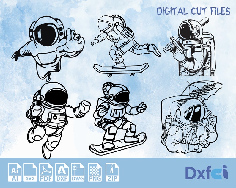 Astronaut SVG Bundle Astronaut SVG Astronaut Dxf ai Pdf - Etsy