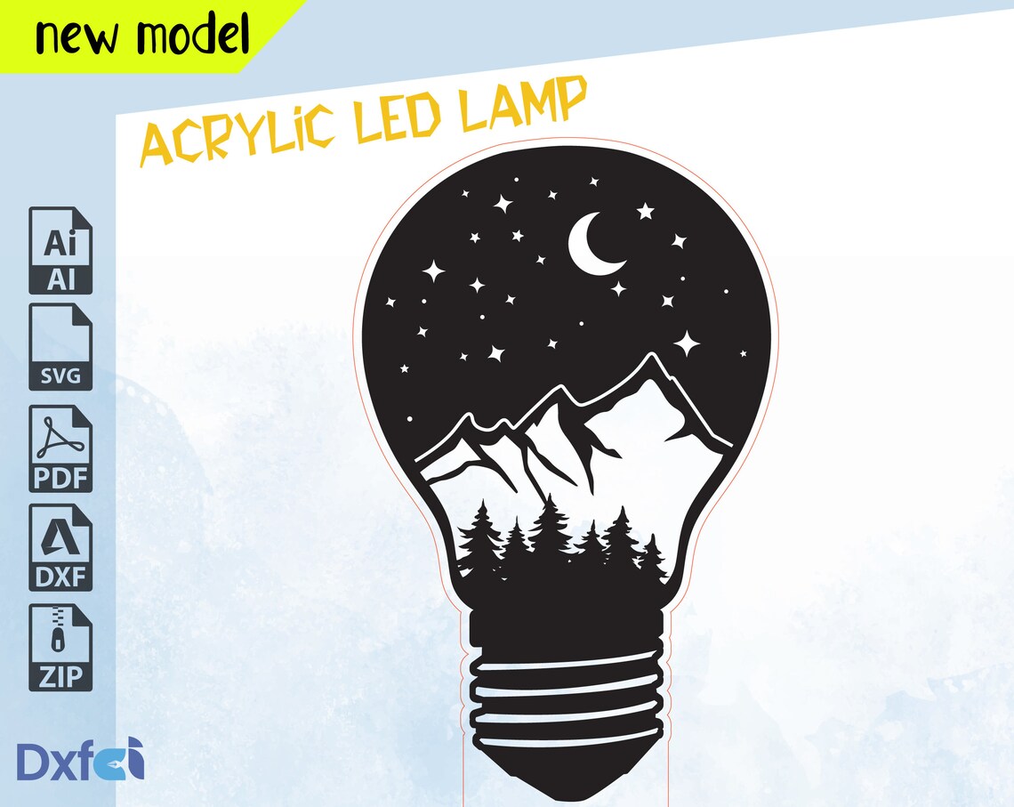 3D Lamp File Plan for Cnc Laser Engraving LED Acrylic Lamp - Etsy