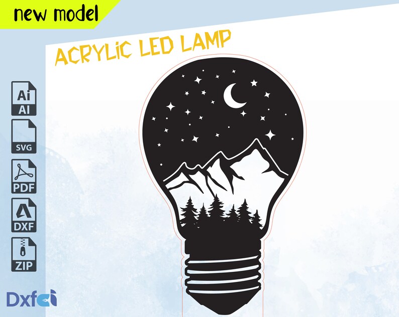 3D Lamp File Plan for Cnc Laser Engraving LED Acrylic Lamp - Etsy