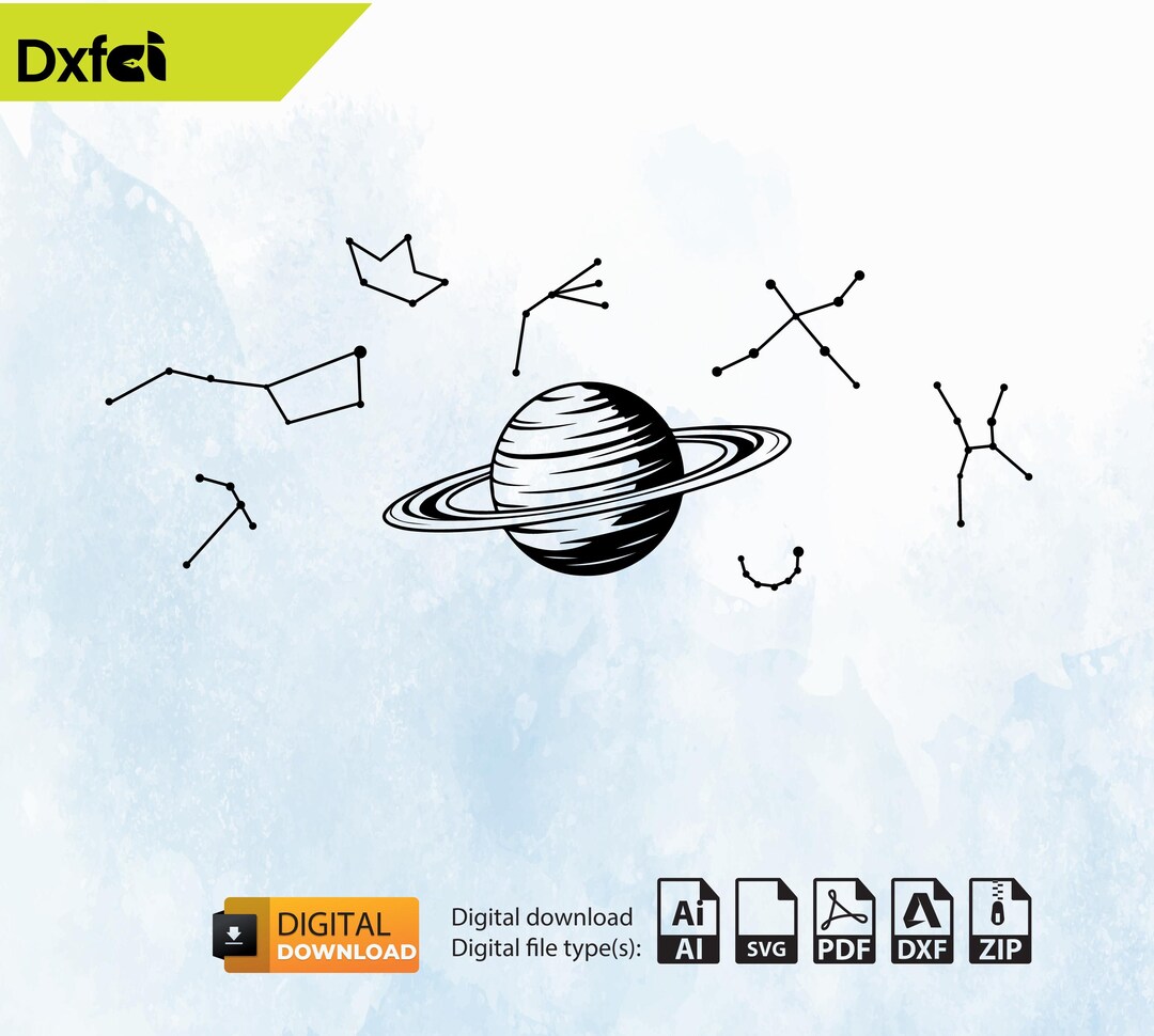Saturn Planet SVG Dxf Files | Space Wall Decor | Laser Cut & CNC Files ...