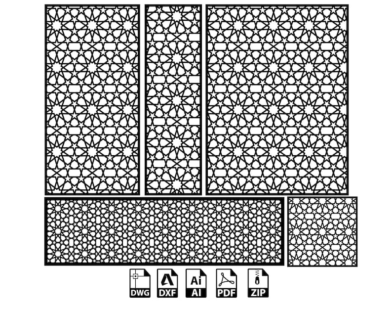 Islamic Dxf Files Morocco Jali Stencil Iarabic Dxf Geometric - Etsy UK