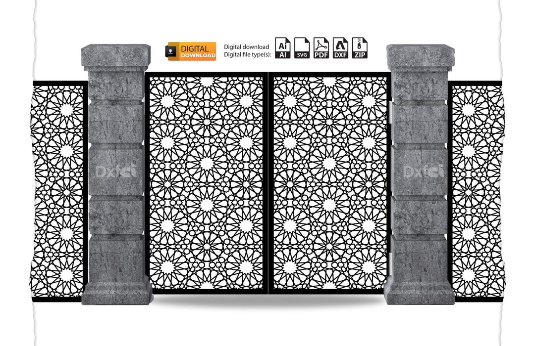 Panel Dxf DXF File for Laser Cut Garden Gate Dxf Svg Files Plasma ...