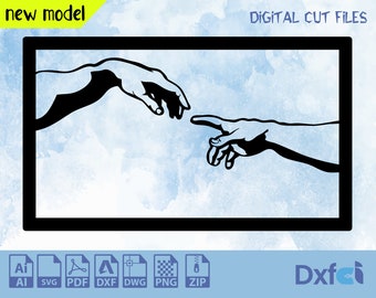 Hands Touching SVG: Laser Cut Files for Lightburn, Cricut (PNG, DXF) - Etsy