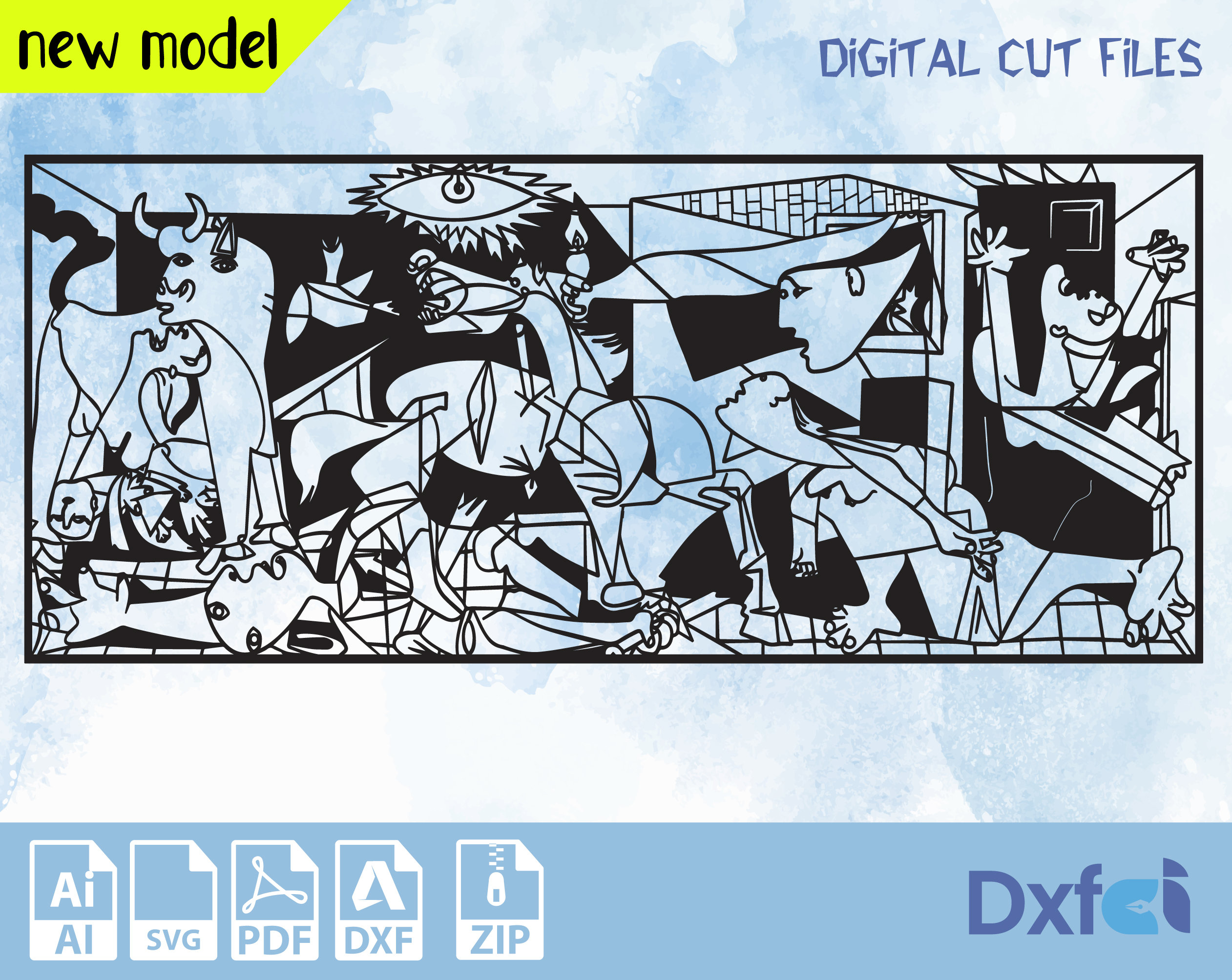 Guernica Pablo Picasso Svg Guernica Dxf Pablo Picasso Svg - Etsy Canada