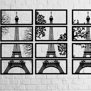 Paris Eiffel Svg Tower Dxf Files Laser Cut Files Drawing for Wall Decor ...