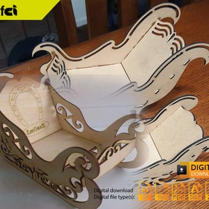 Christmas Santa Sleigh Laser Cut File (svg, Dxf, Ai, Pdf) - Etsy