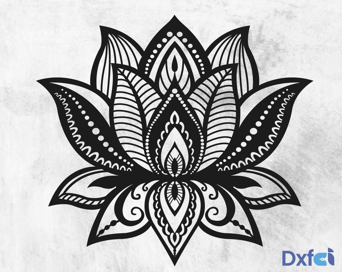 Lotus Flower Svg Files Mandala Svg Laser Cut Dxf Files - Etsy