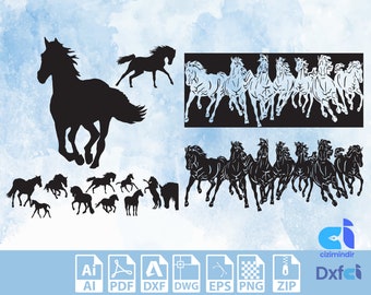 Cheval SVG et DXF fichier pour découpe laser vinyle cnc et - Etsy France