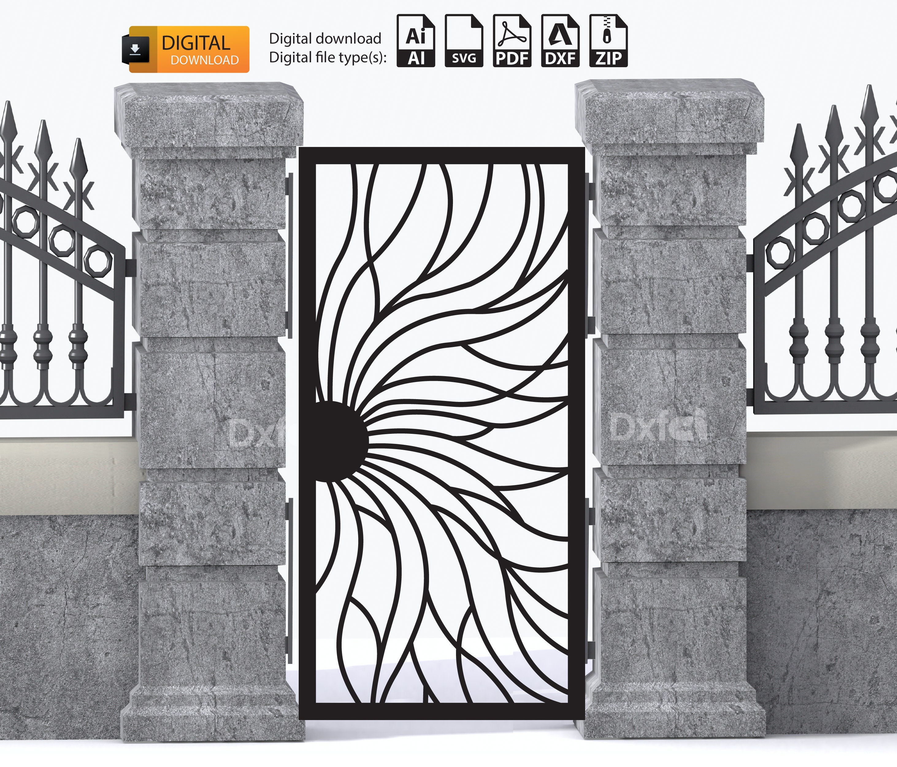 Gate Dxf Files Panel Dxf Laser Cutting 2995 Plasma Cutting Metalic ...