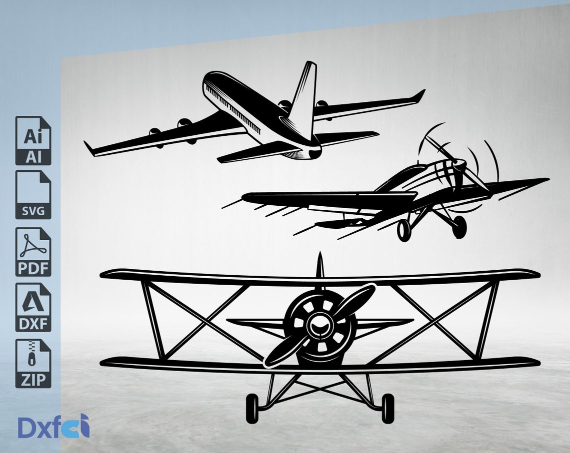 Airplane SVG Files Airplane Bundle Flight Dxf Cut Files - Etsy