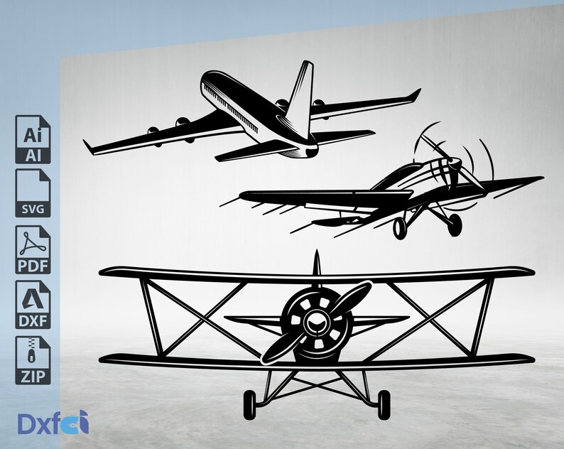 Airplane SVG Files Airplane Bundle Flight Dxf Cut Files - Etsy
