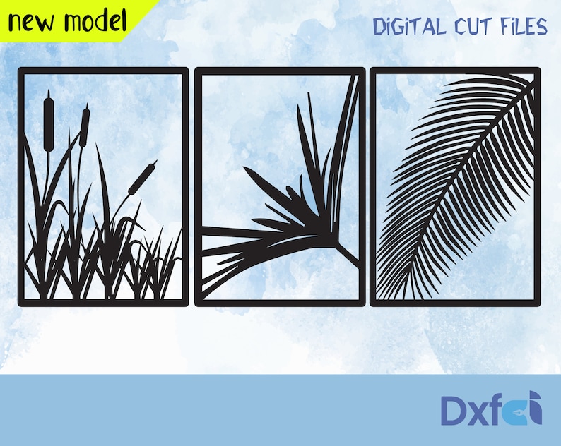 Leaf Svg Leaf Design Reeds Svg Laser Cut Svg Dxf Files Wall - Etsy