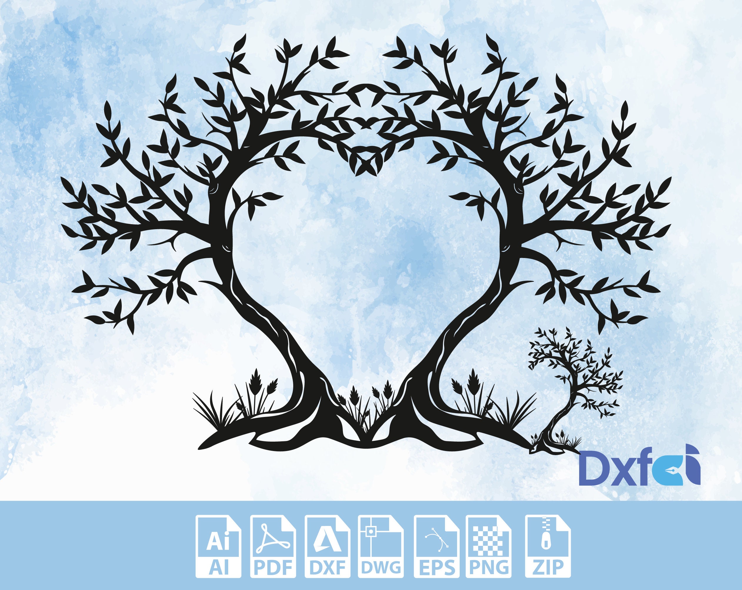 Heart Tree Svg Files Laser Cut Love Dxf Files Heart With Tree - Etsy Canada