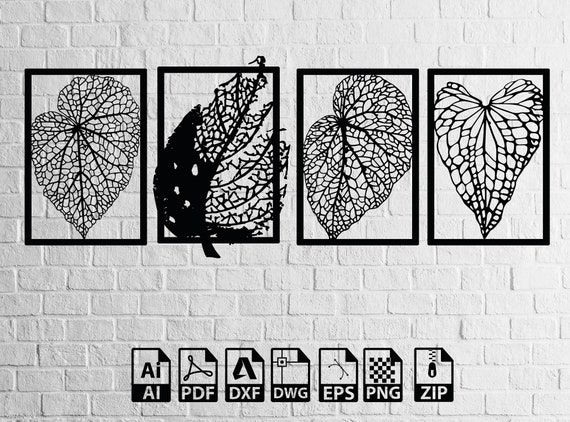 Leaf Fiber Decor Decor Laser Cut Svg Dxf CNC Cutting CNC - Etsy