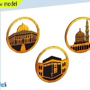 Kabe Svg Islamic Mecca Svg, Laser Cut Dxf Filesmasjid an - Nabawi ...