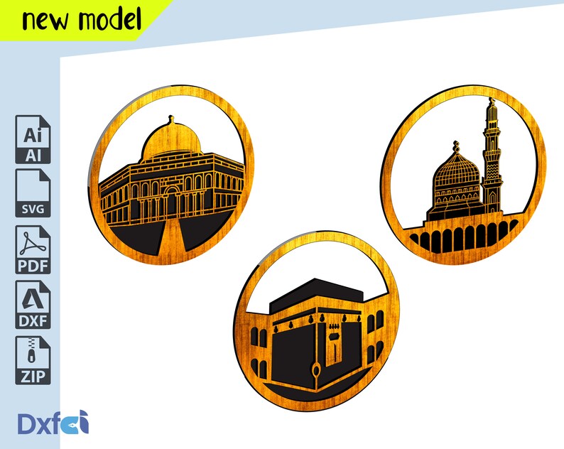 Kabe Svg Islamic Mecca Svg Laser Cut Dxf Filesmasjid an - Etsy