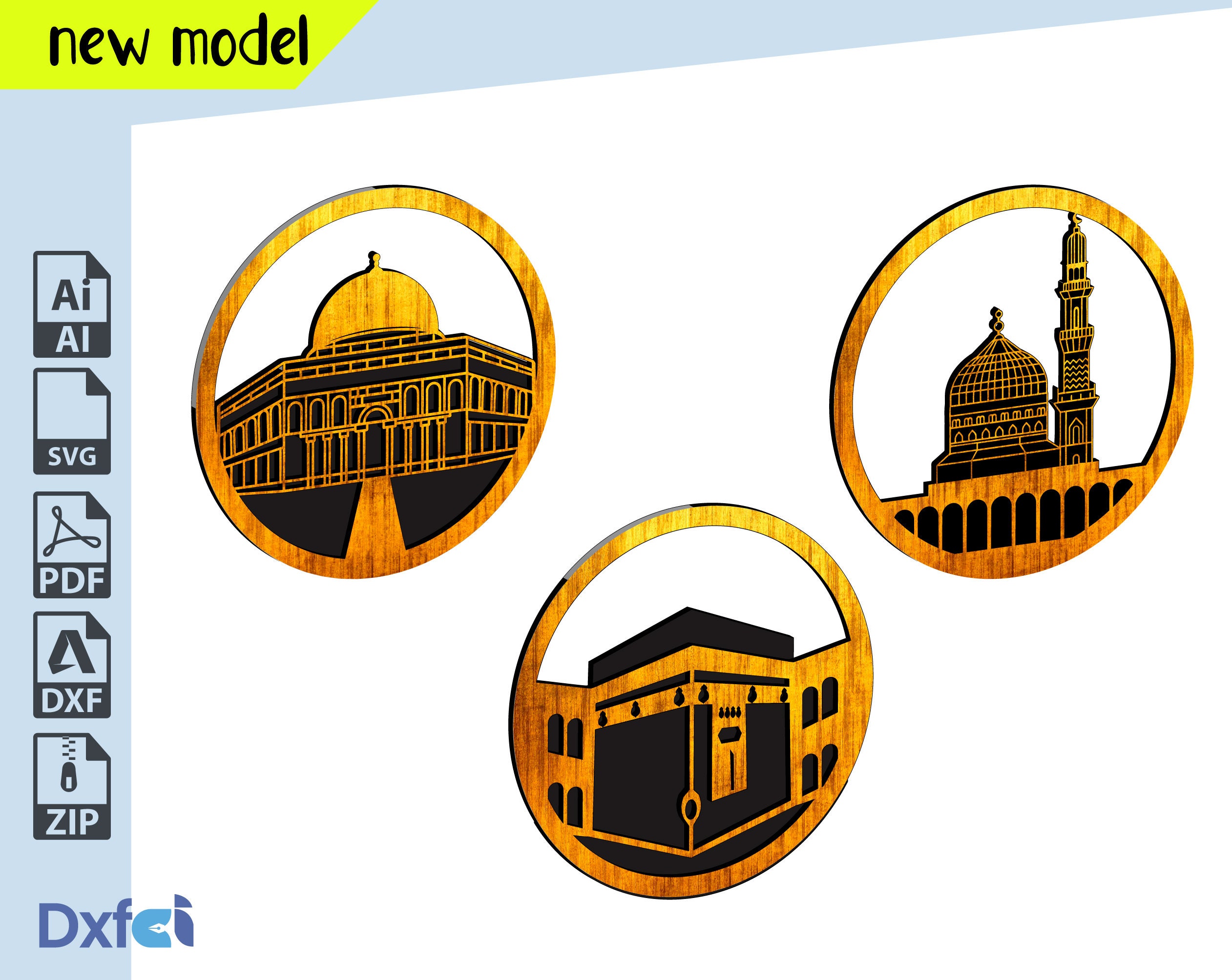 Kabe Svg Islamic Mecca Svg Laser Cut Dxf Filesmasjid an - Etsy Hong Kong