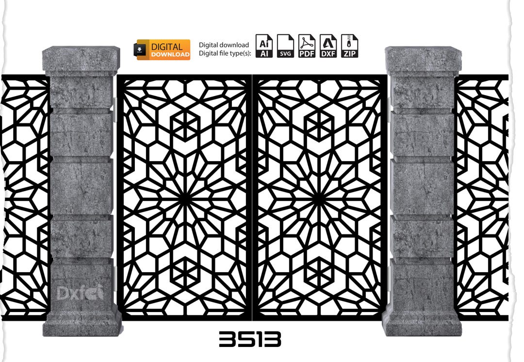 Panel Dxf DXF File for Laser Cut Garden Gate Dxf Svg Files Plasma ...