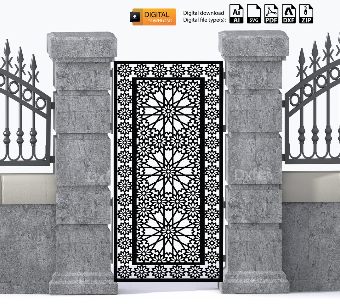 Garden Gate Divider Dxf Svg Panel Collection #2985 Laser Cutting ...