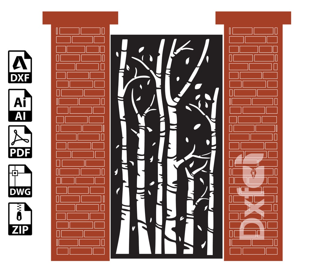 Woodland Gate DXF: Poplar & Beech Tree Panel (digital Download) - Etsy