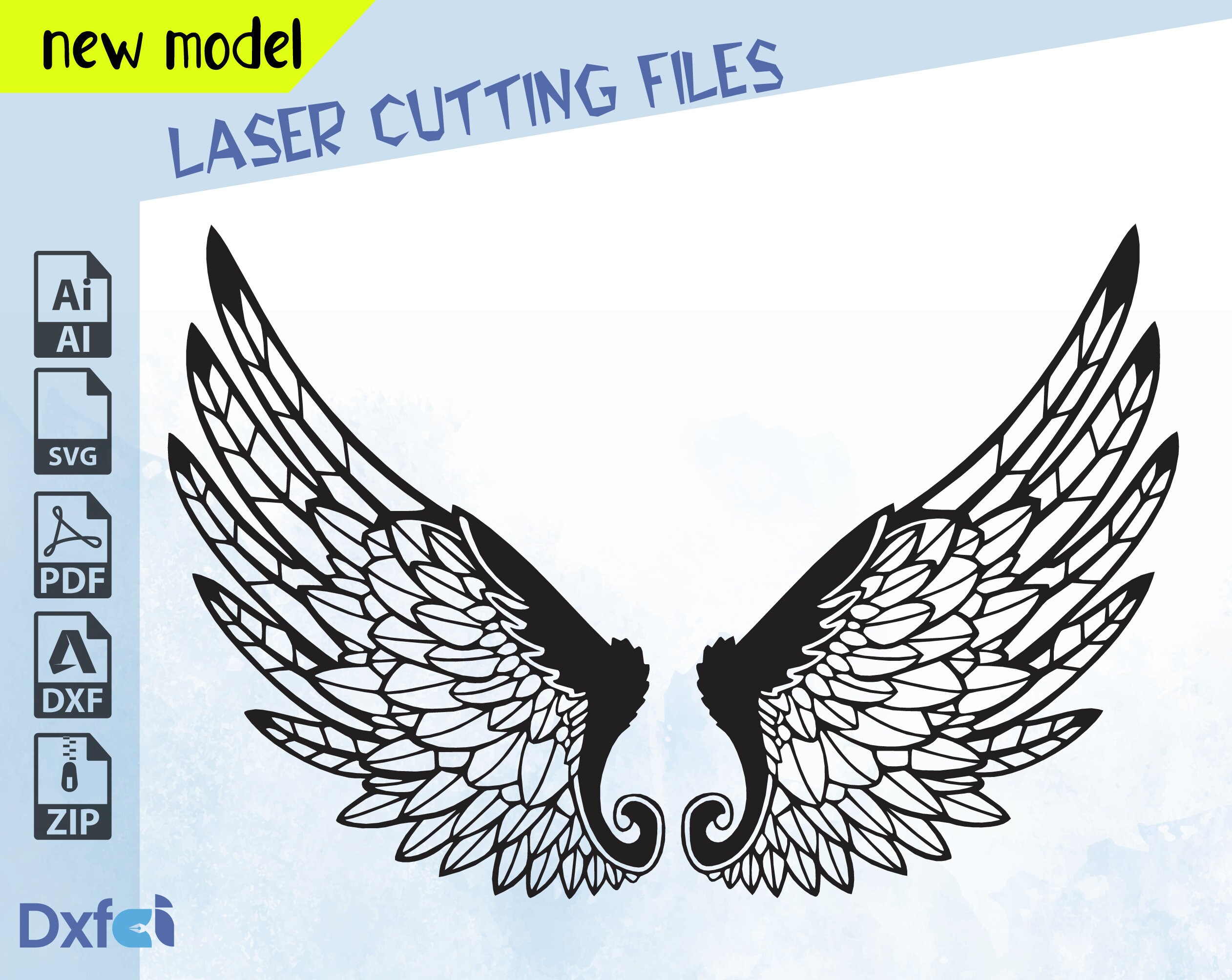 Angel Wings Svg Laser Cut Dxf Files Wings Dxf Angel Wings - Etsy Canada