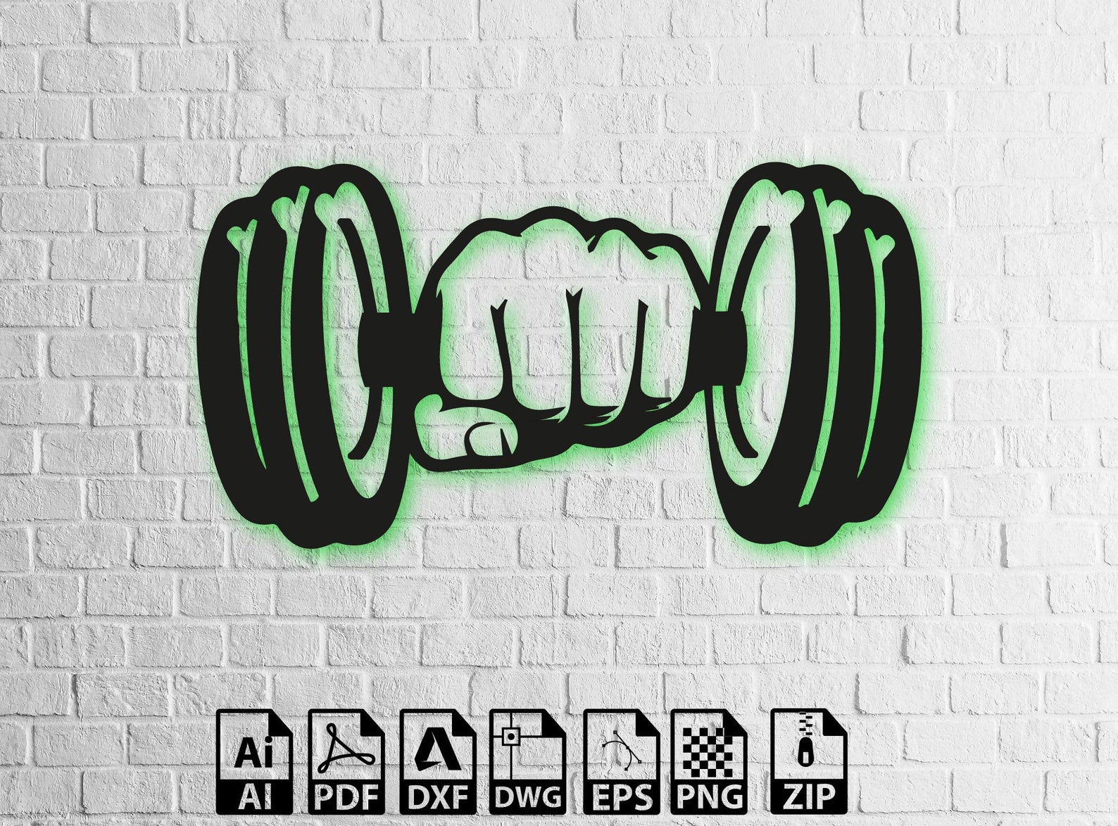 Dumbbell Gym Design Equipment Wall Decor Svg Pdf Dxf Openclipart Dxf ...