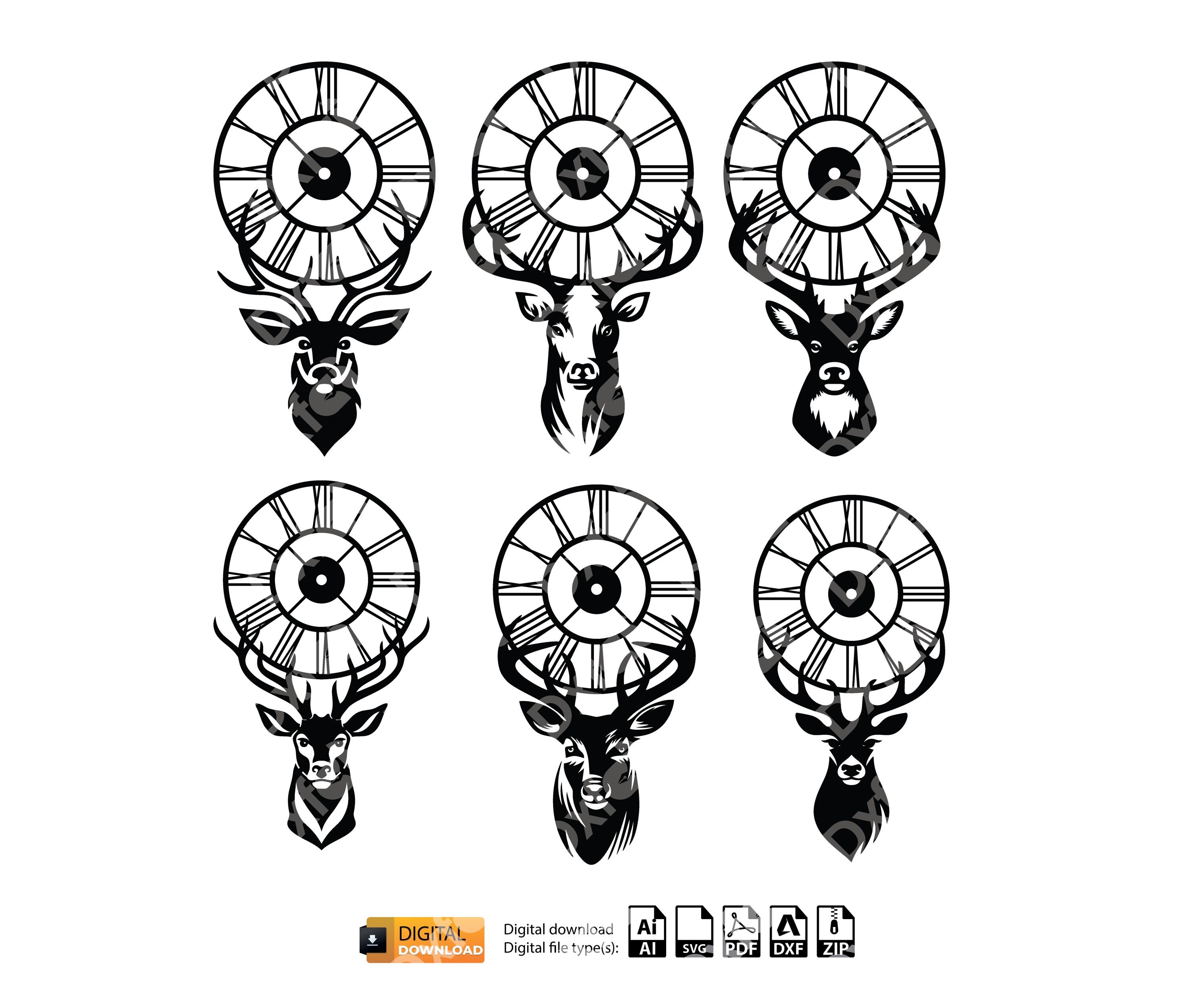 Deer Clock SVG Bundle: Laser Cut CNC Files (digital Download - Etsy