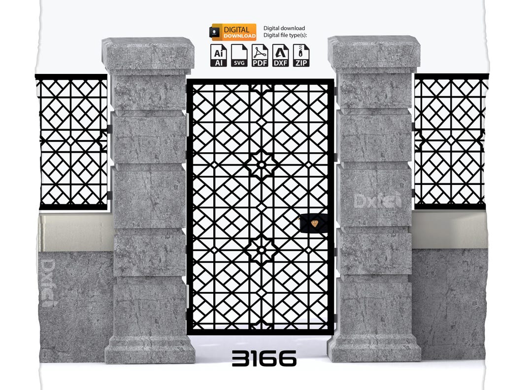 Panel Dxf DXF File for Laser Cut Garden Gate Dxf Svg Files Plasma ...