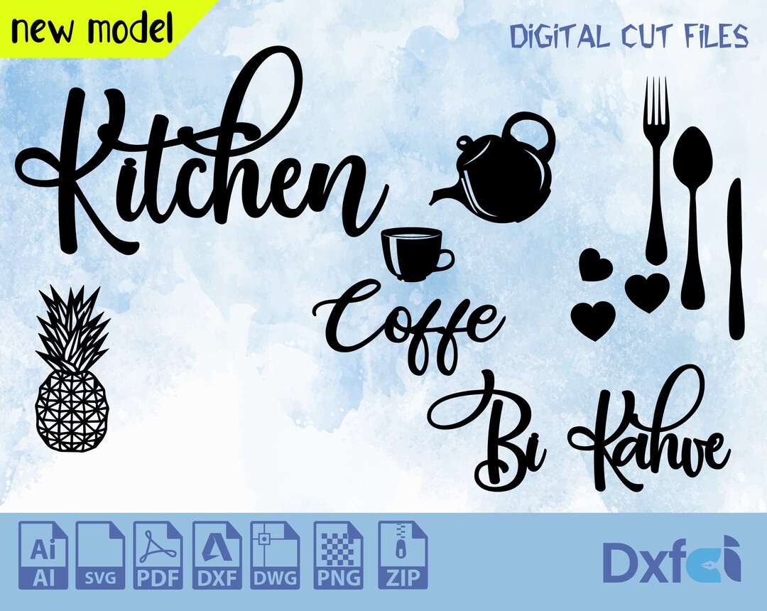 Kitchen Svg, Kitchen Svg Bundle, Kitchen Cut File, Caffe Coffee Svg ...