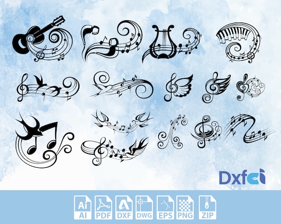 Music Svg Design Sheets Wall Decor Sheet Music Wall Decor Dxf - Etsy
