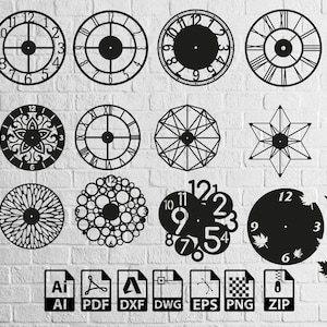 60+pcs Clocks Models Bundle Clocks Svg Wall Clock Dxf, Watch Models ...