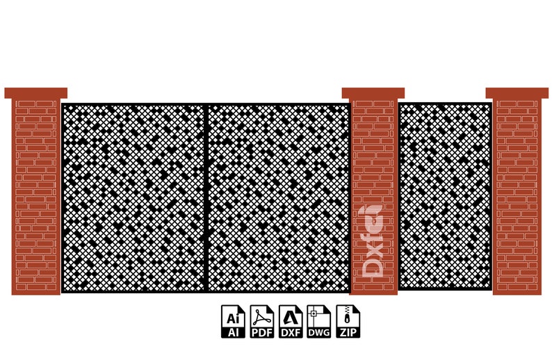 Modern Rectangle Svg Pattern Panel DXF Main Gate Iron Main - Etsy
