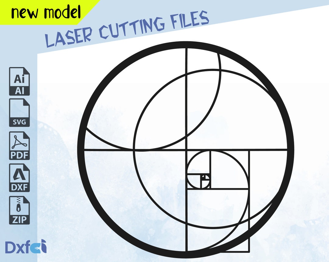 Golden Ratio Svg,phi Symbol Svg , Fibonacci Spiral Wall Art Laser Cut ...