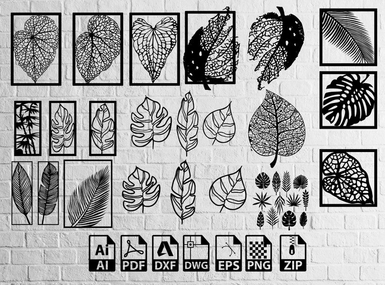 Fall Leaf Svg Bundle Laser Cut Dxf Files Fall Leaves Svg Leaf - Etsy