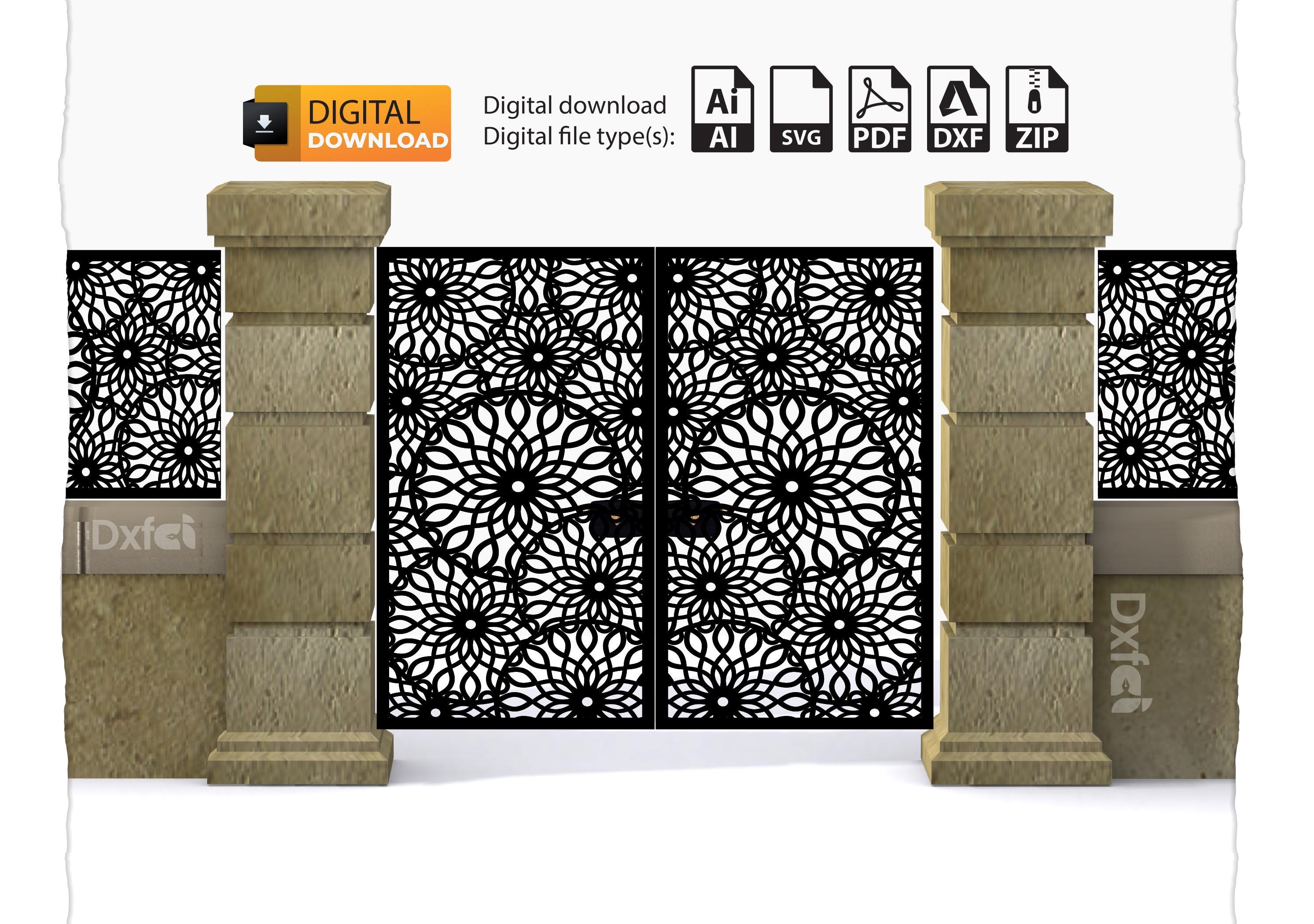 Panel Dxf DXF File for Laser Cut Garden Gate Dxf Svg Files Plasma ...