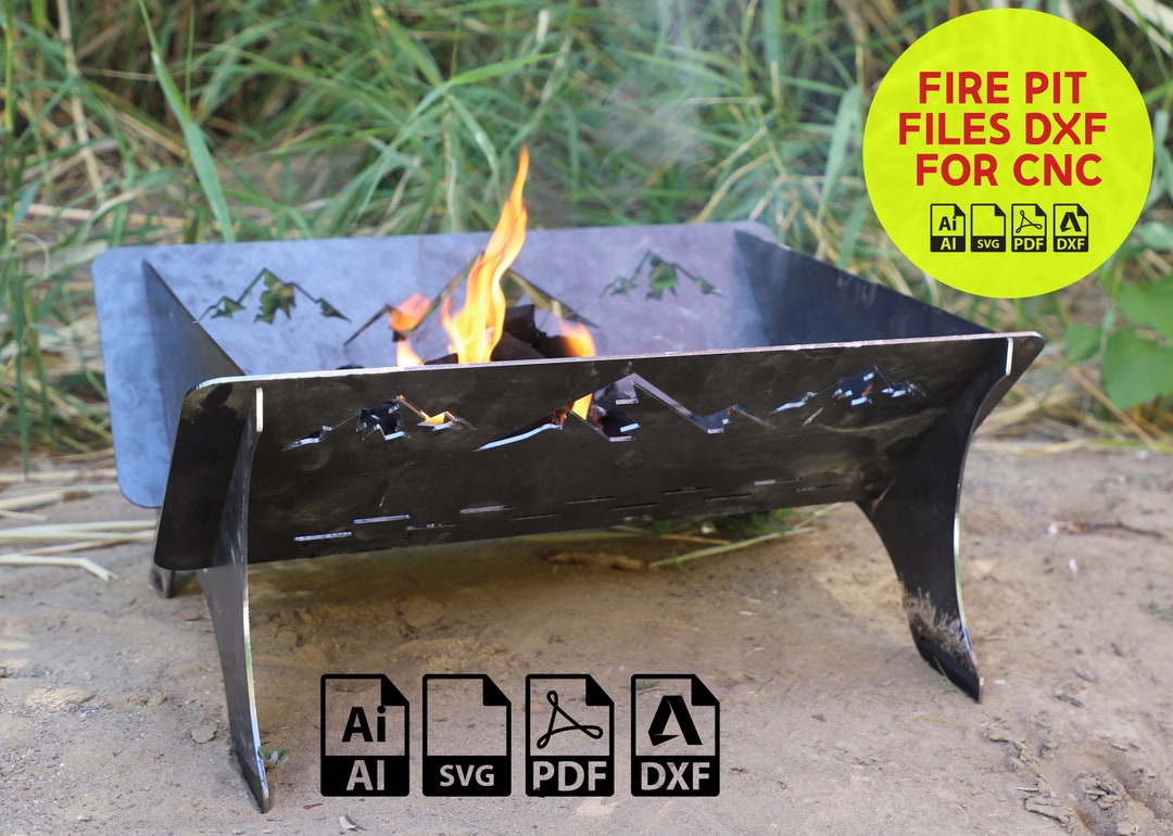 Fire Pit Dxf Svg Fire Pit Plasma Cut File Portable Grill Fire Pit ...