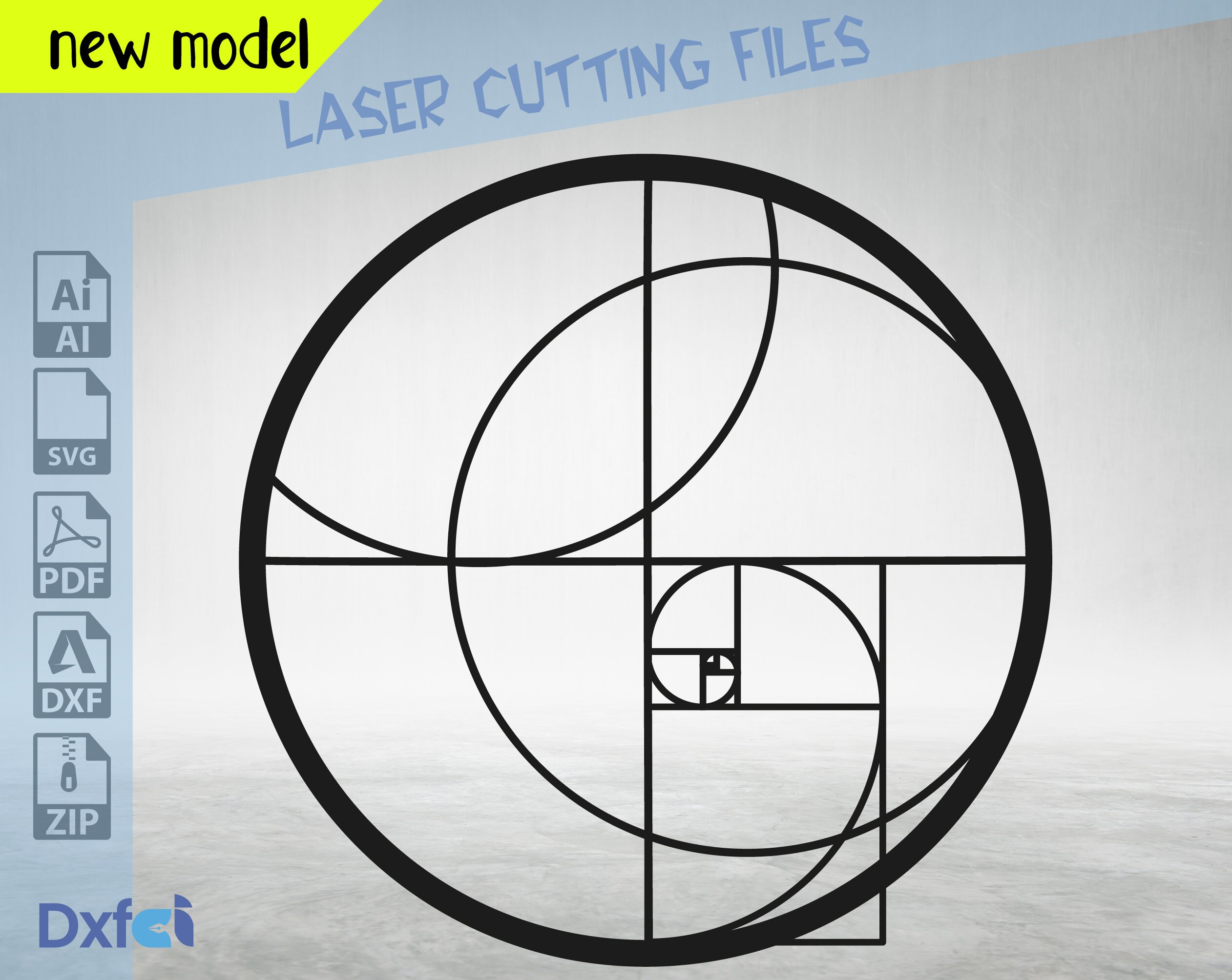 Proporción áurea Svg símbolo Phi svg Fibonacci Spiral Wall - Etsy México