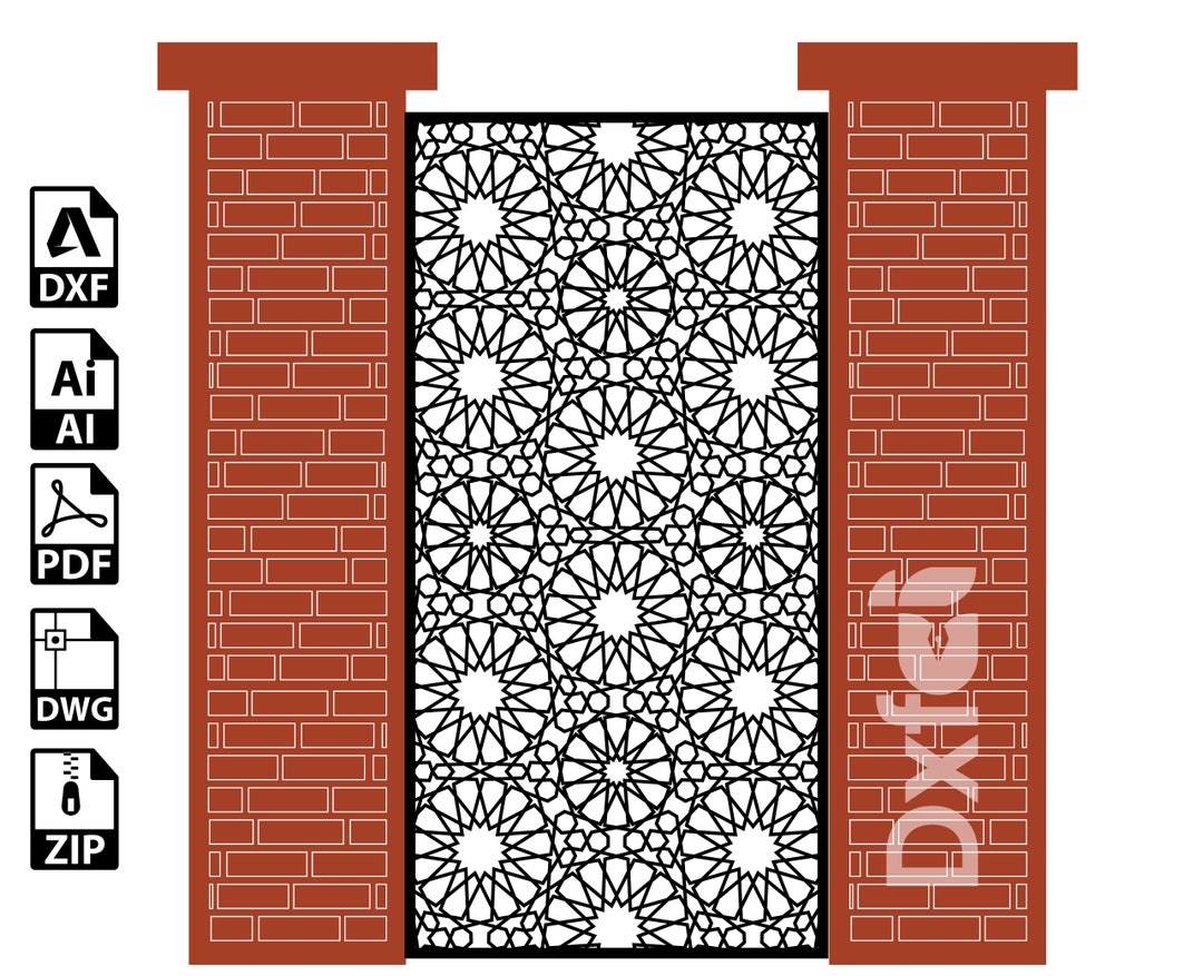 Arabic Panel Gate SVG: Laser Cut Garden Door Design (digital Download ...