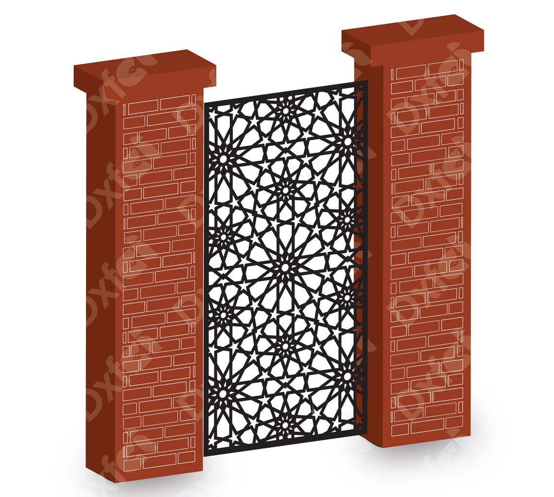 Main Gate Selcuklu Gate Design Svg Iron Main Swing Gate Dxf - Etsy