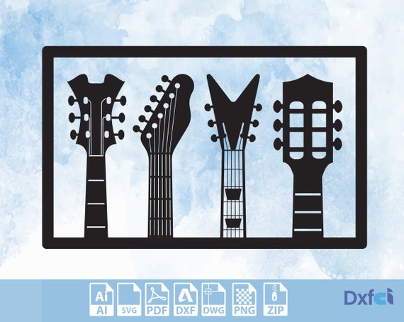 Guitars Svg Music Decor Decor Laser Cut Svg Dxf CNC - Etsy