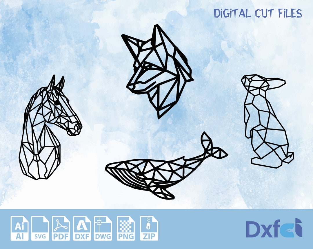 Wireframe Animal SVG: Laser Cut Wall Art Decor (digital Download) - Etsy