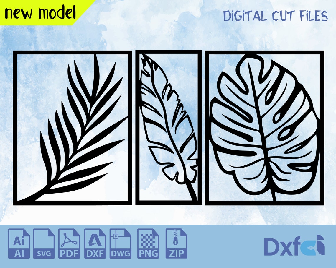 Monstera Leaf Svg Laser Cut Dxf Palm Leaf Style Natural - Etsy