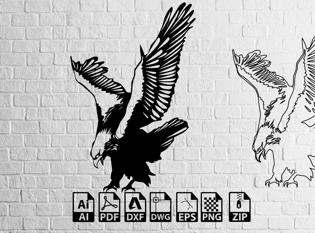 Adler-Dekor Laser-Schnitt, svg, Dxf, CNC-Schneiden, CNC-Fräser, Digital ...