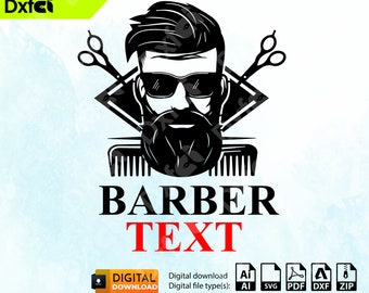 Barber Shop Design Laser Cut Svg Dxf Files Wall Sticker Decal ...