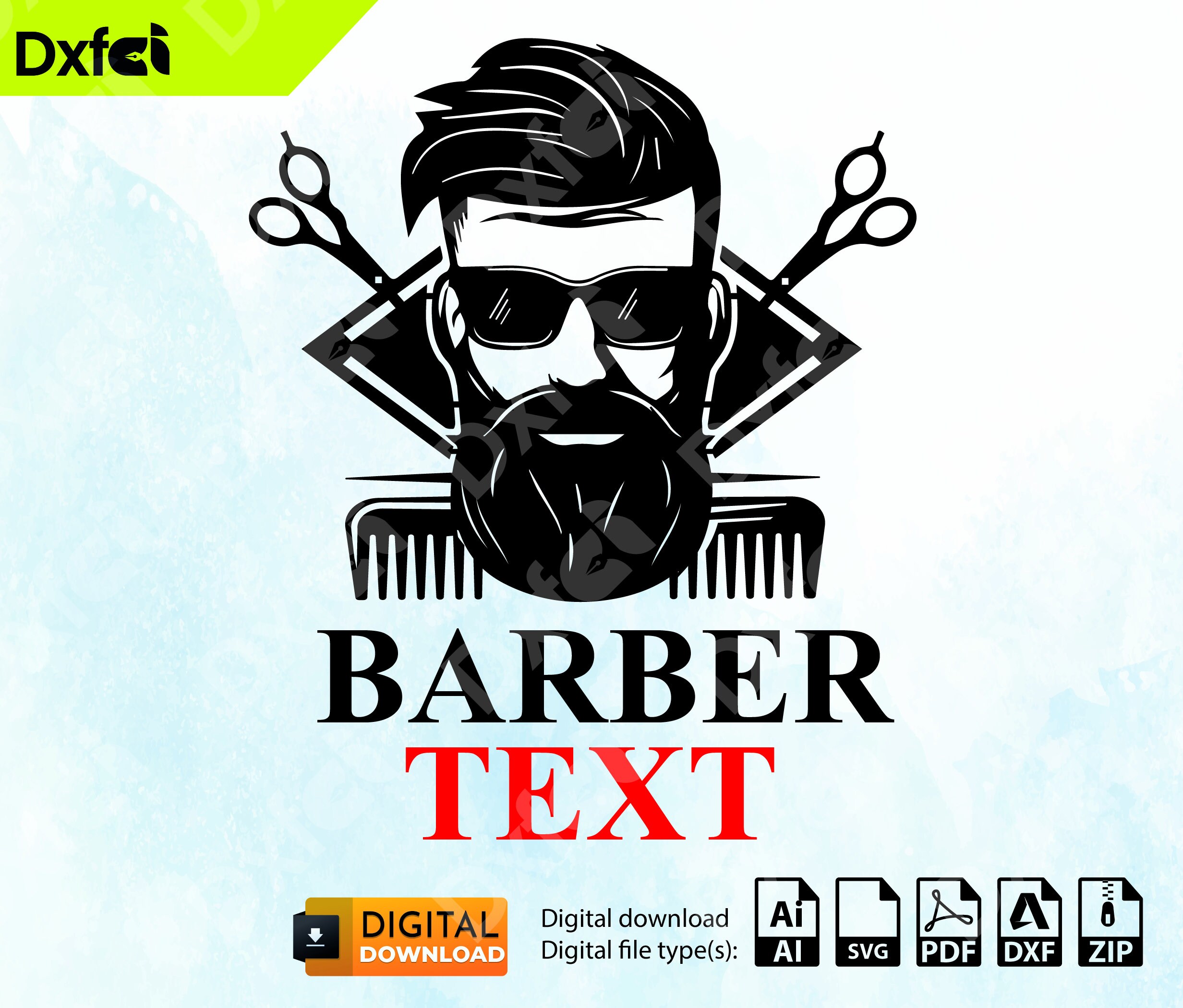 Barber SVG Clipart: Haircut Design, Cricut & Silhouette (digital ...