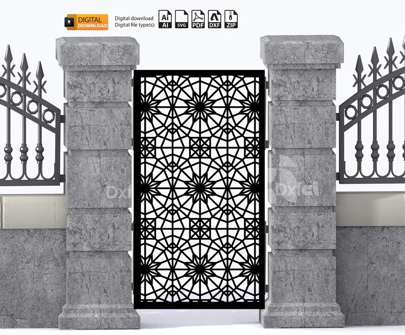 Panel Dxf DXF File for Laser Cut Garden Gate Dxf Svg Files Plasma ...