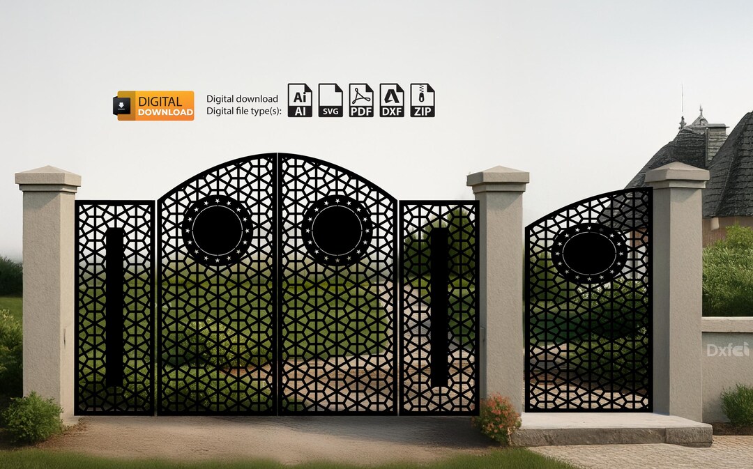 Panel Dxf DXF File for Laser Cut Garden Gate Dxf Svg Files Plasma ...